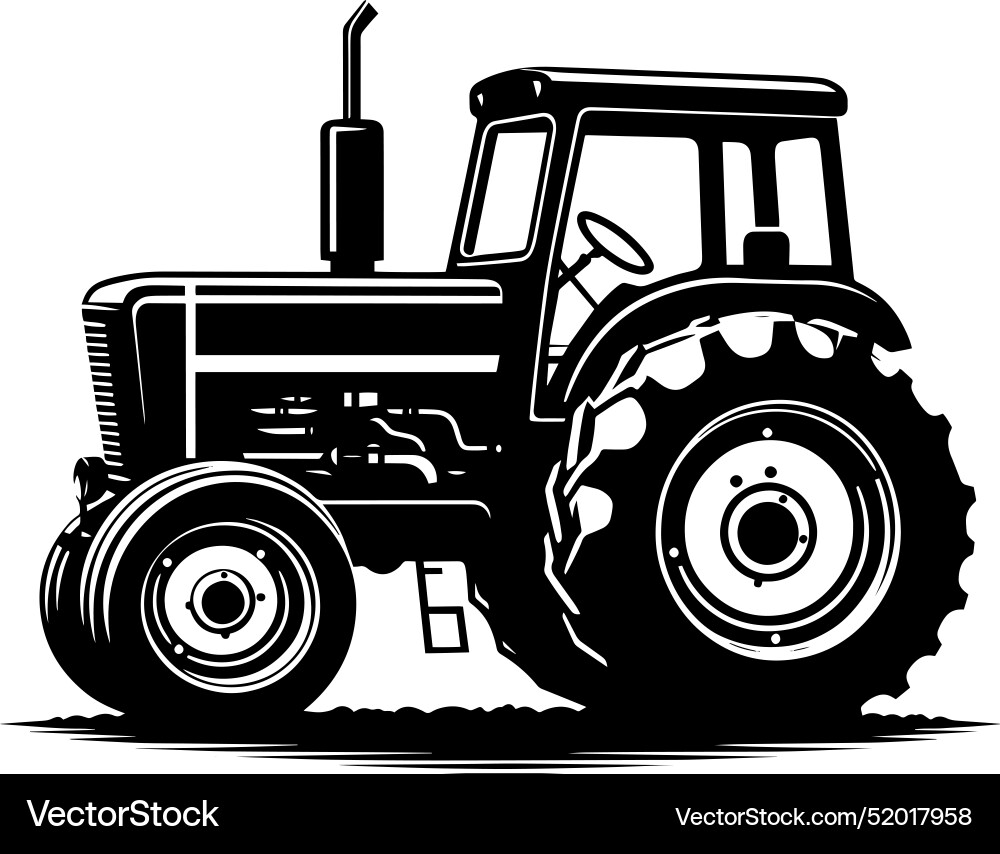 Tractor silhouette isolated on a white background Vector Image