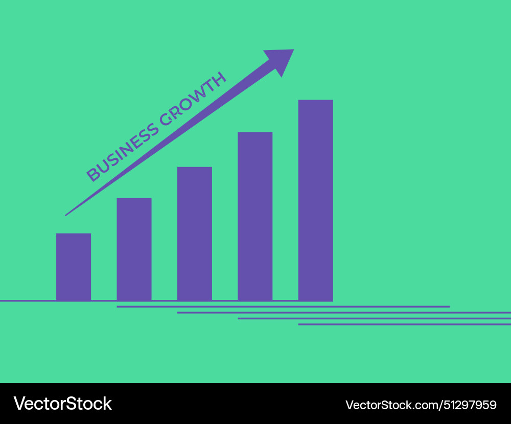 Business success growth chart Royalty Free Vector Image