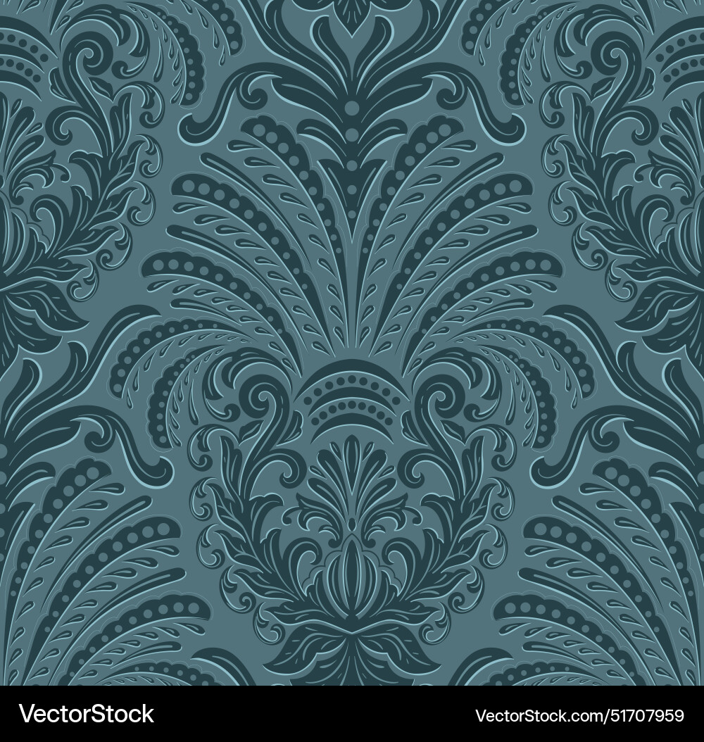 Damask seamless pattern background Royalty Free Vector Image