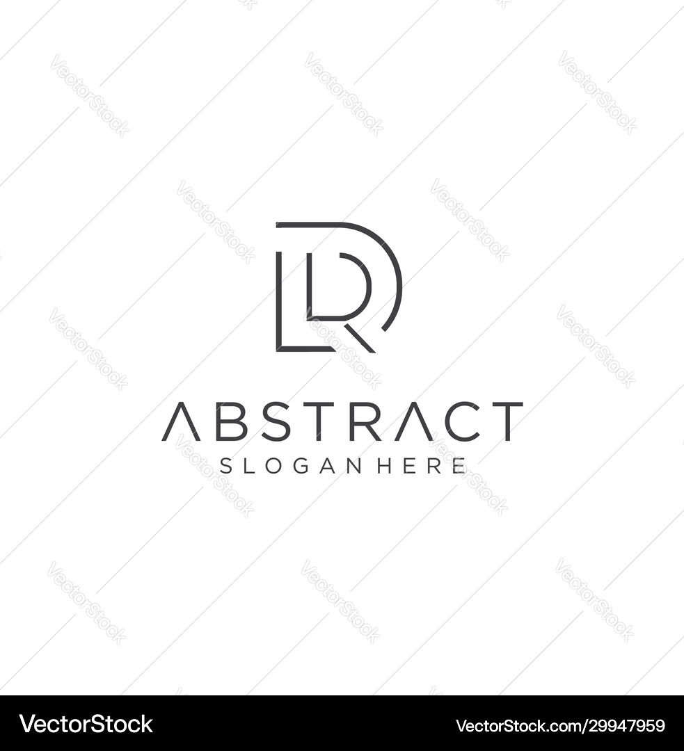 Elegant D & R Monogram Logo Royalty Free Vector Image