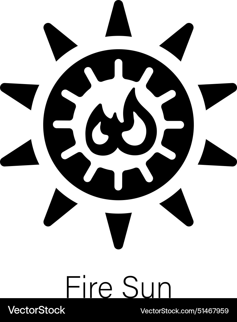 Fire sun Royalty Free Vector Image - VectorStock
