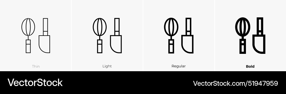 Kitchen utensil icon thin light regular and bold Vector Image