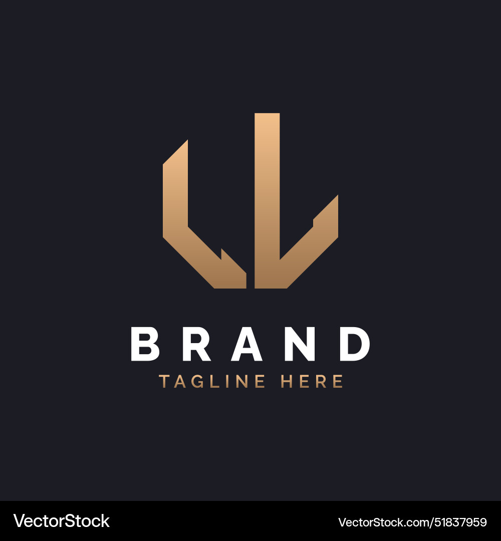 Ll logo design modern minimal elegant and luxury Vector Image