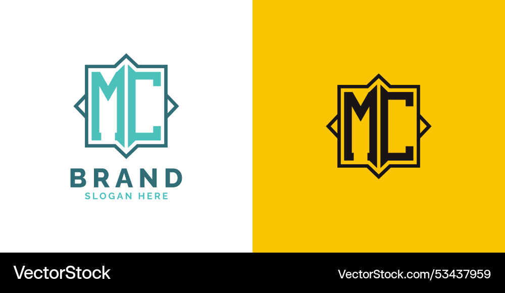Modern mc monogram logo design initial letter Vector Image