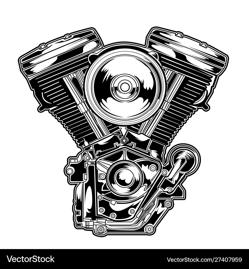 Motorcye engine Royalty Free Vector Image - VectorStock