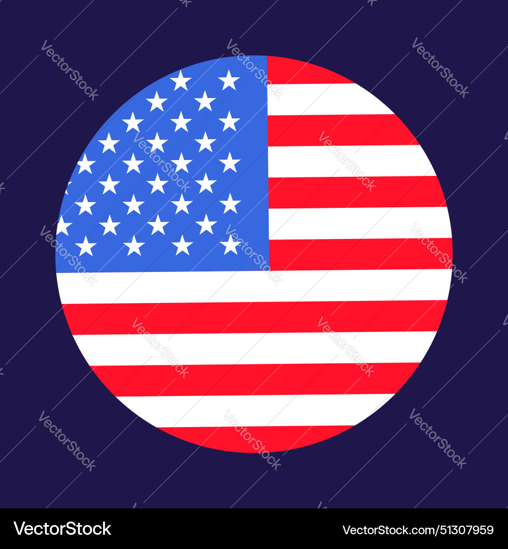 Usa flag festive circle badge Royalty Free Vector Image
