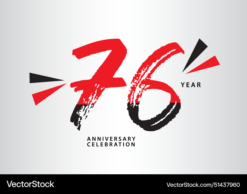 76 year anniversary celebration logotype Vector Image