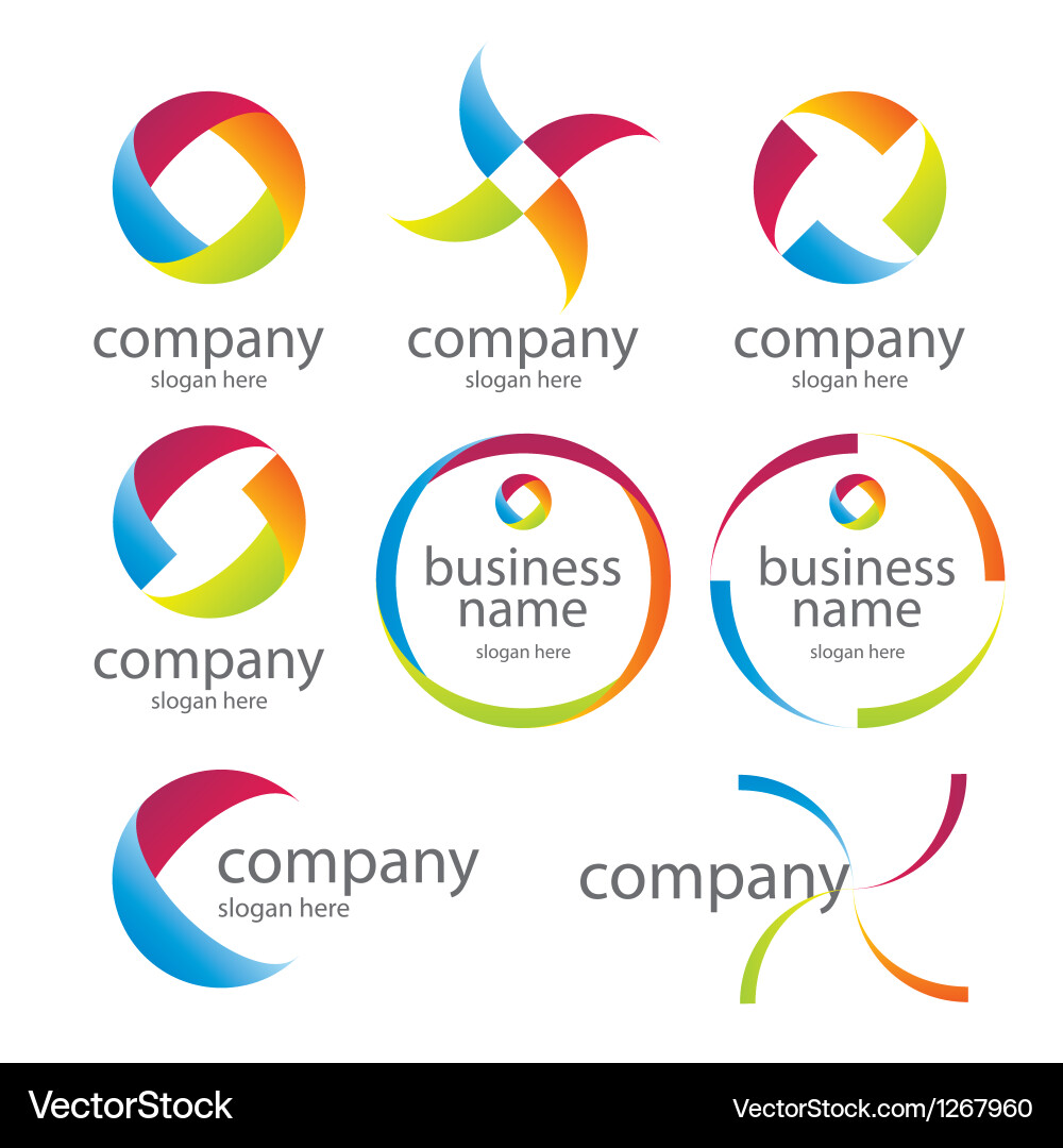 Abstract round colored logos Royalty Free Vector Image