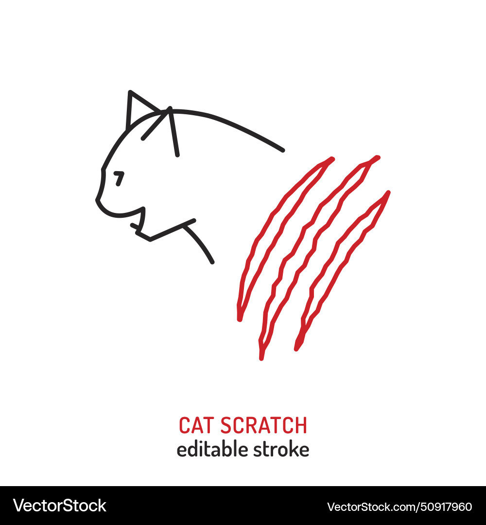 Cat scratch common pet behavior symbol excessive Vector Image