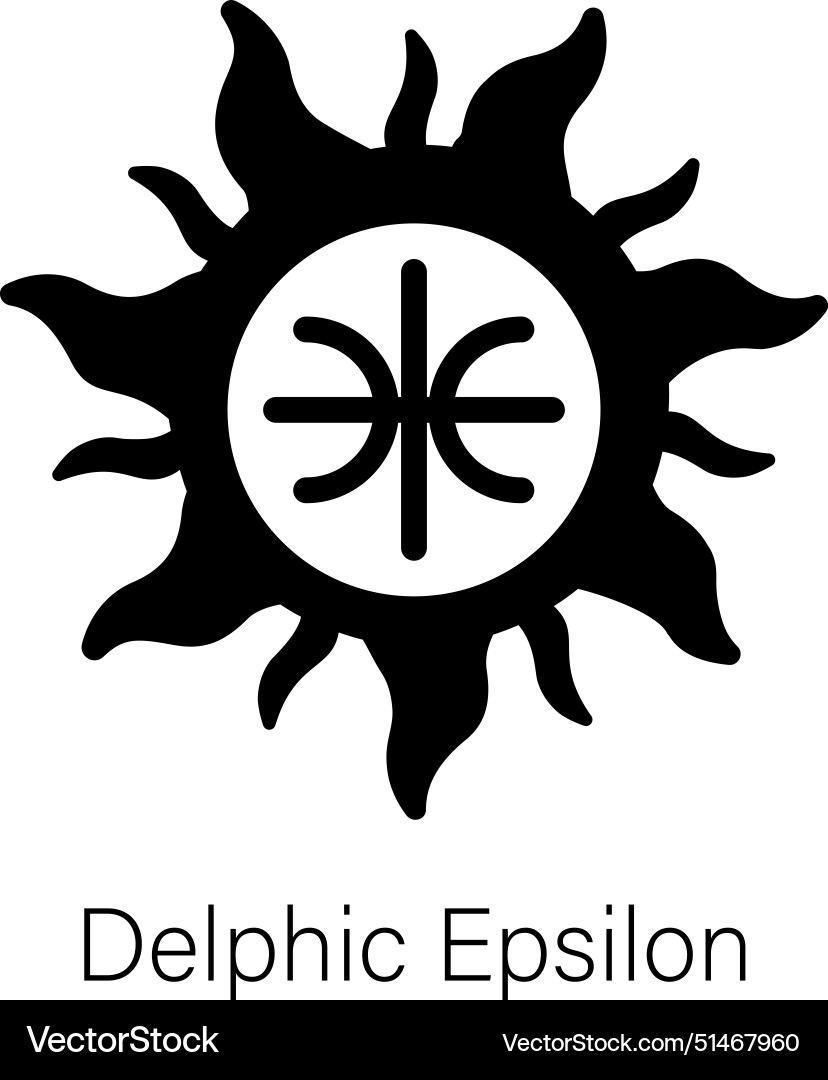 Delphic epsilon Royalty Free Vector Image - VectorStock
