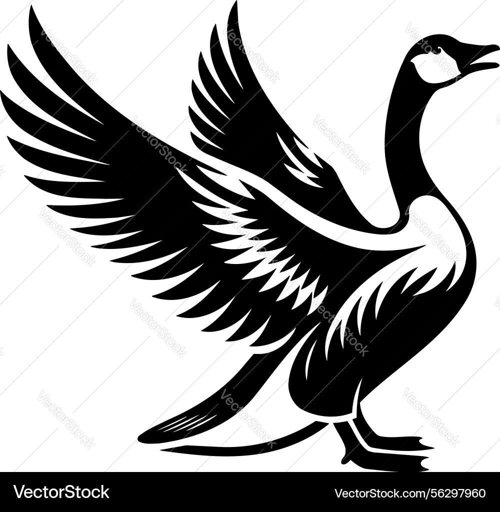 Goose Silhouette - Honking Wings Royalty Free Vector Image
