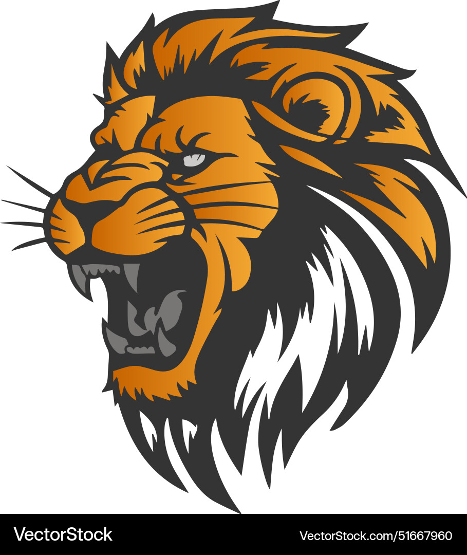 Lion head mascot Royalty Free Vector Image - VectorStock