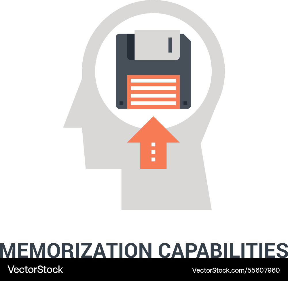 Memorization capabilities icon concept Royalty Free Vector