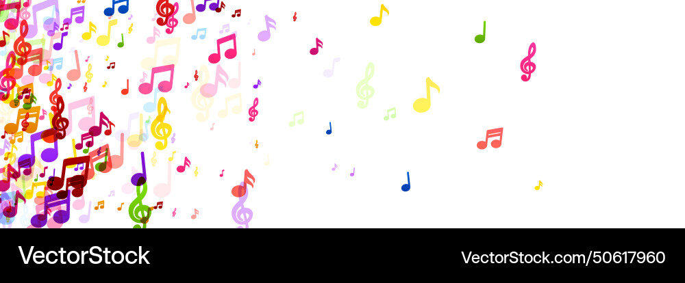 Rainbow music notes panorama Royalty Free Vector Image
