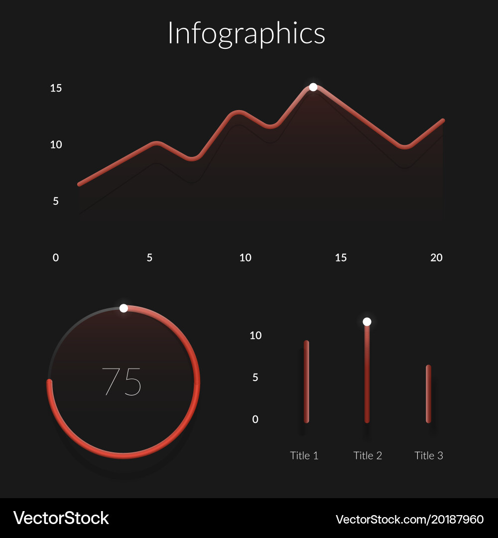 Red gradient infographics elements template Vector Image