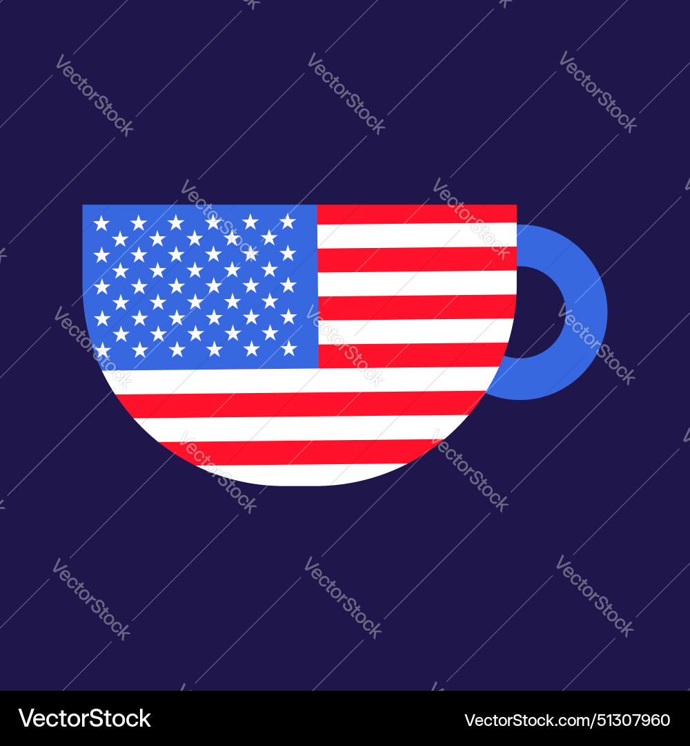 Usa flag festive coffee cup Royalty Free Vector Image