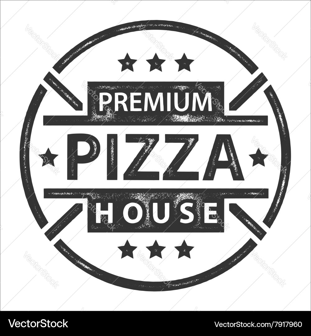 Vintage pizza logo stamp Royalty Free Vector Image