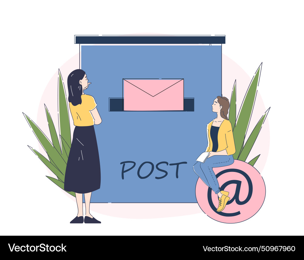 Women with email Royalty Free Vector Image - VectorStock