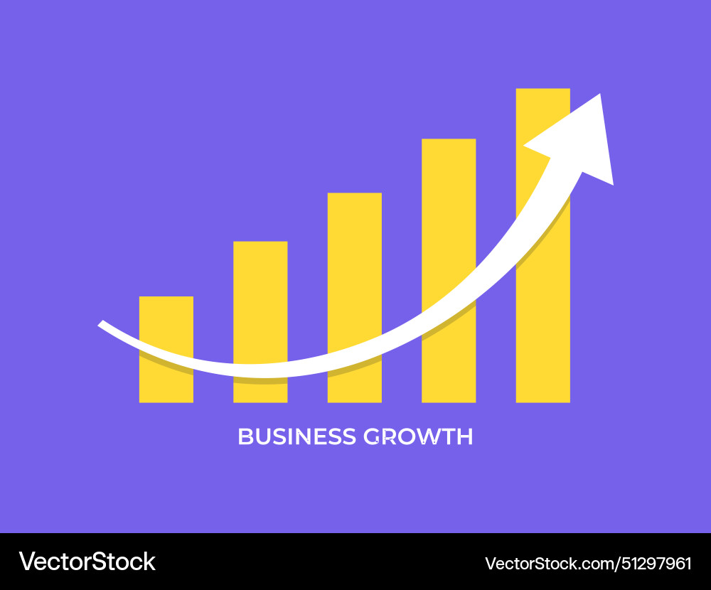 Business success growth chart Royalty Free Vector Image