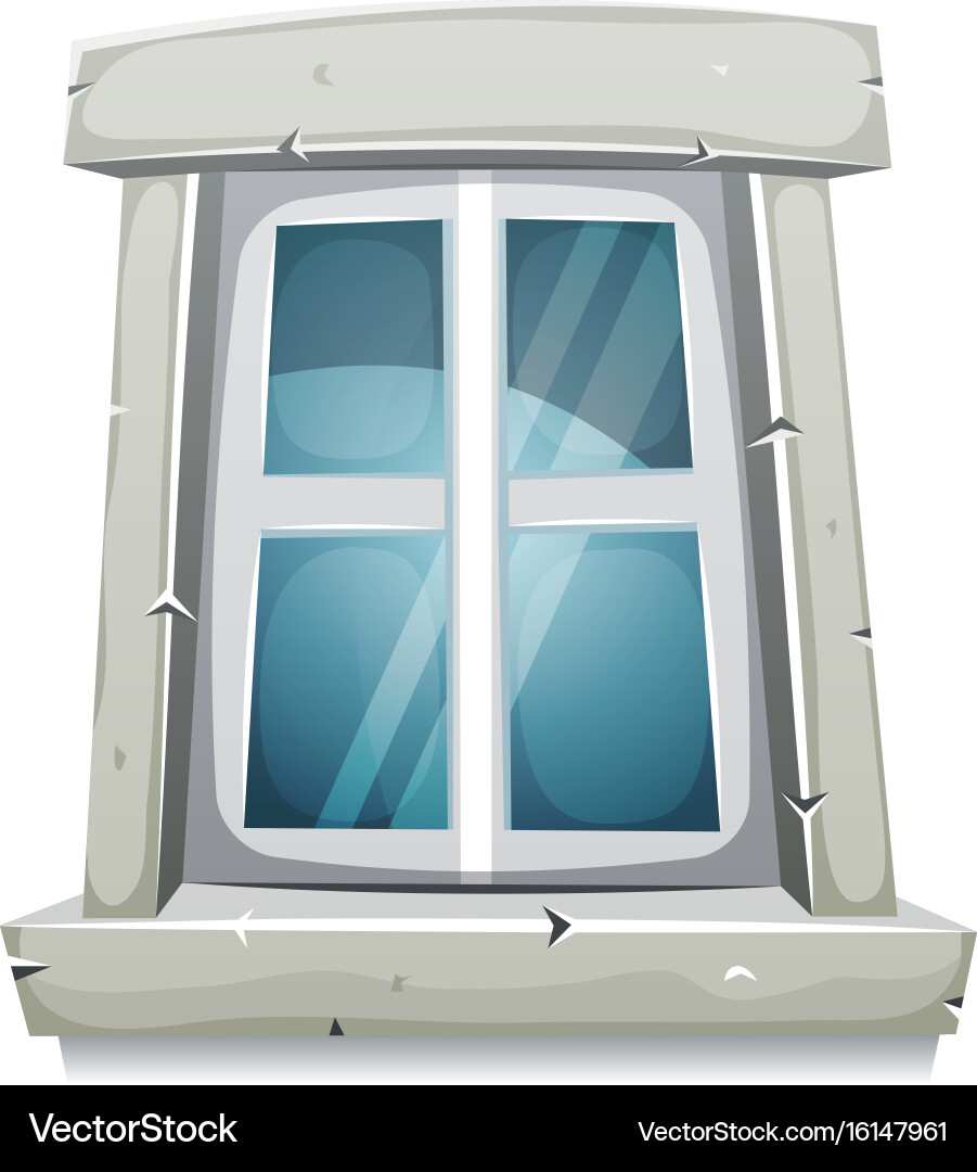 Cartoon closed window Royalty Free Vector Image