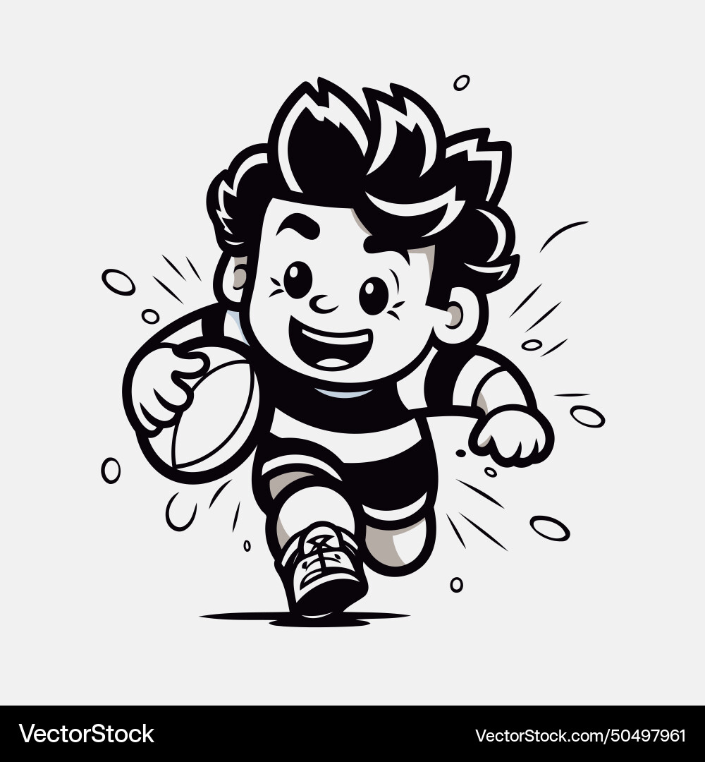 Cartoon rugby player Royalty Free Vector Image