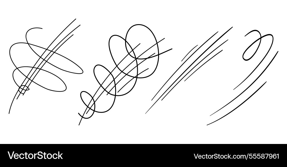 Doodle wind blow gust air swirl design Royalty Free Vector