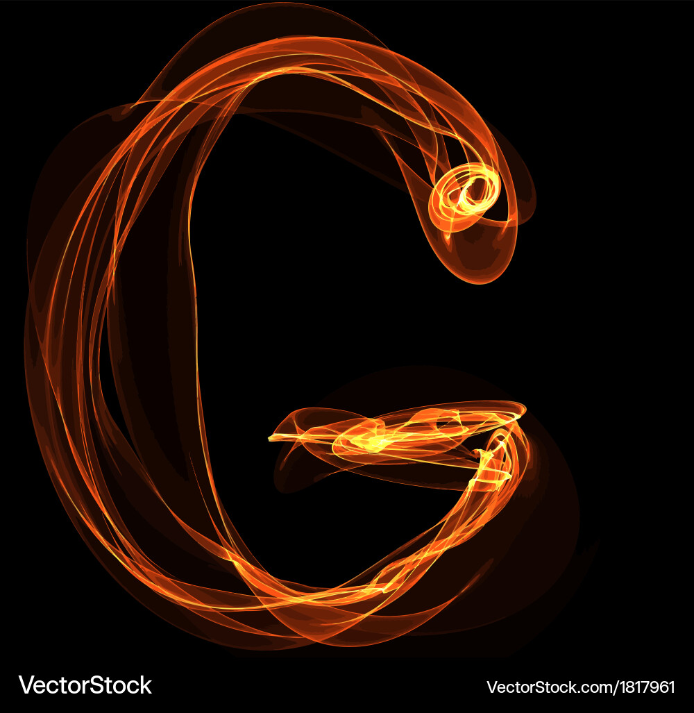 G letter in fire Royalty Free Vector Image - VectorStock