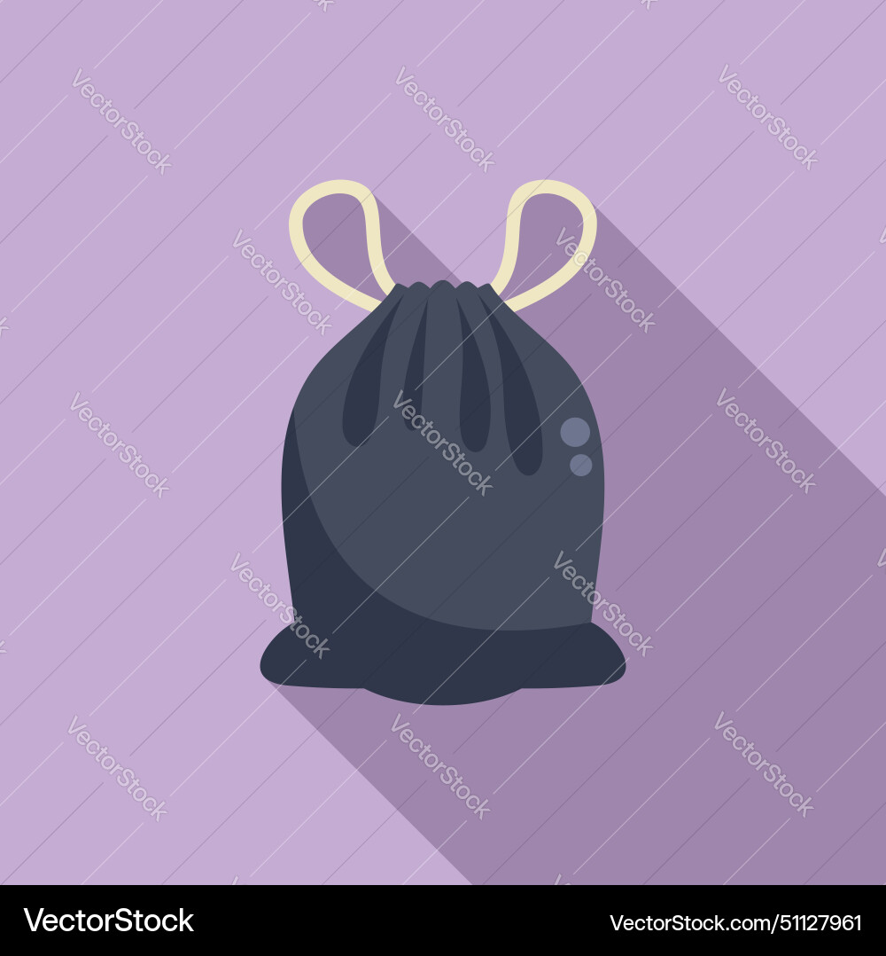 Handle bag of trash icon flat eco full Royalty Free Vector