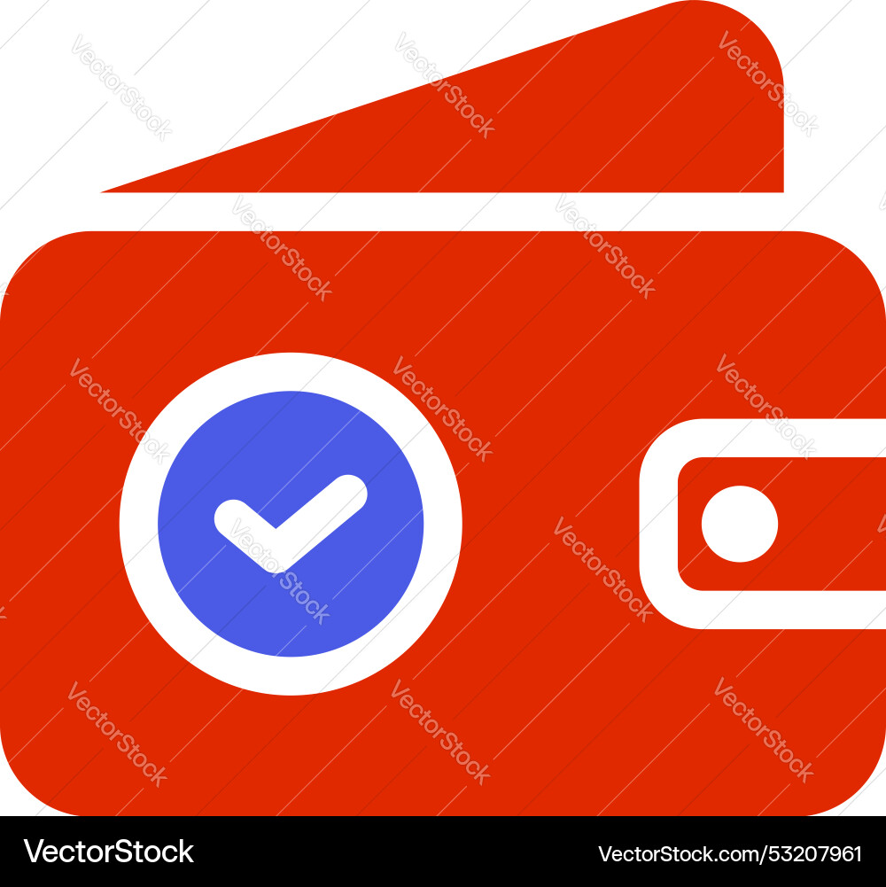 Icon wallet with check mark symbols payment Vector Image