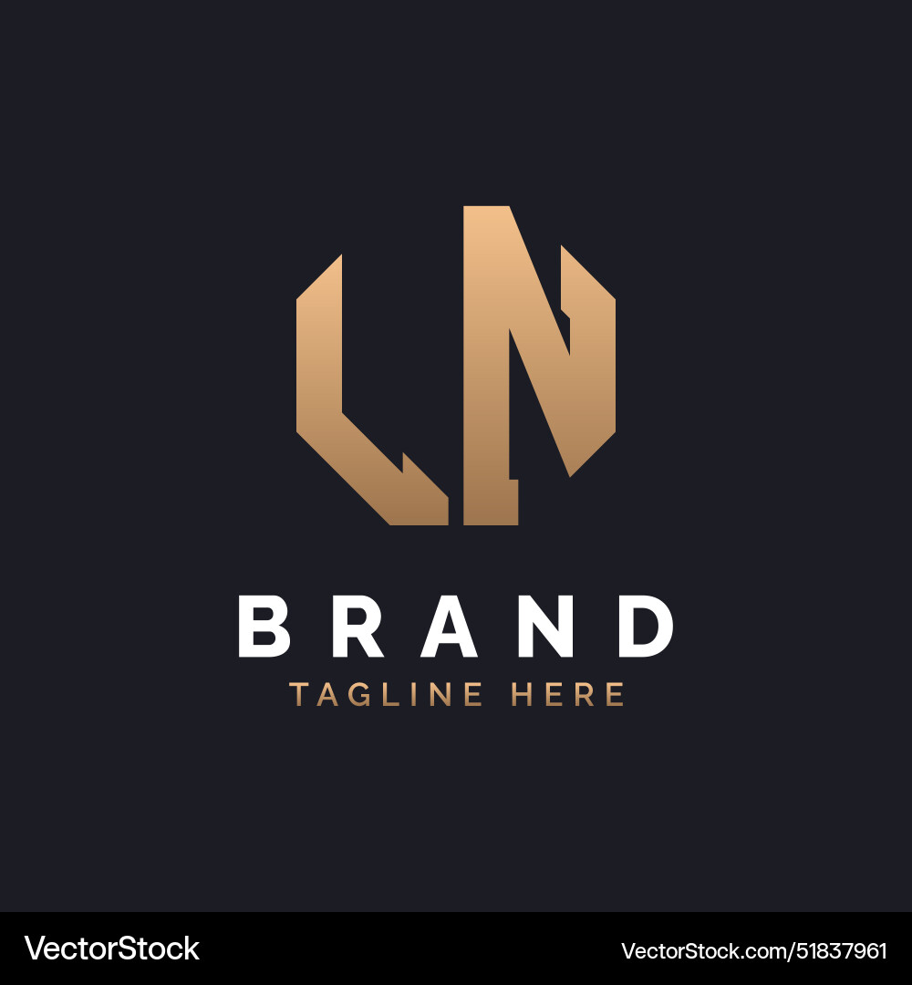 Ln logo design modern minimal elegant and luxury Vector Image