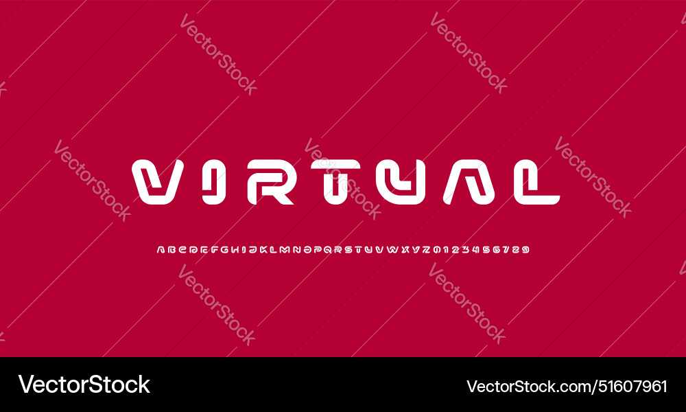 Modern font digital alphabet from segment line Vector Image