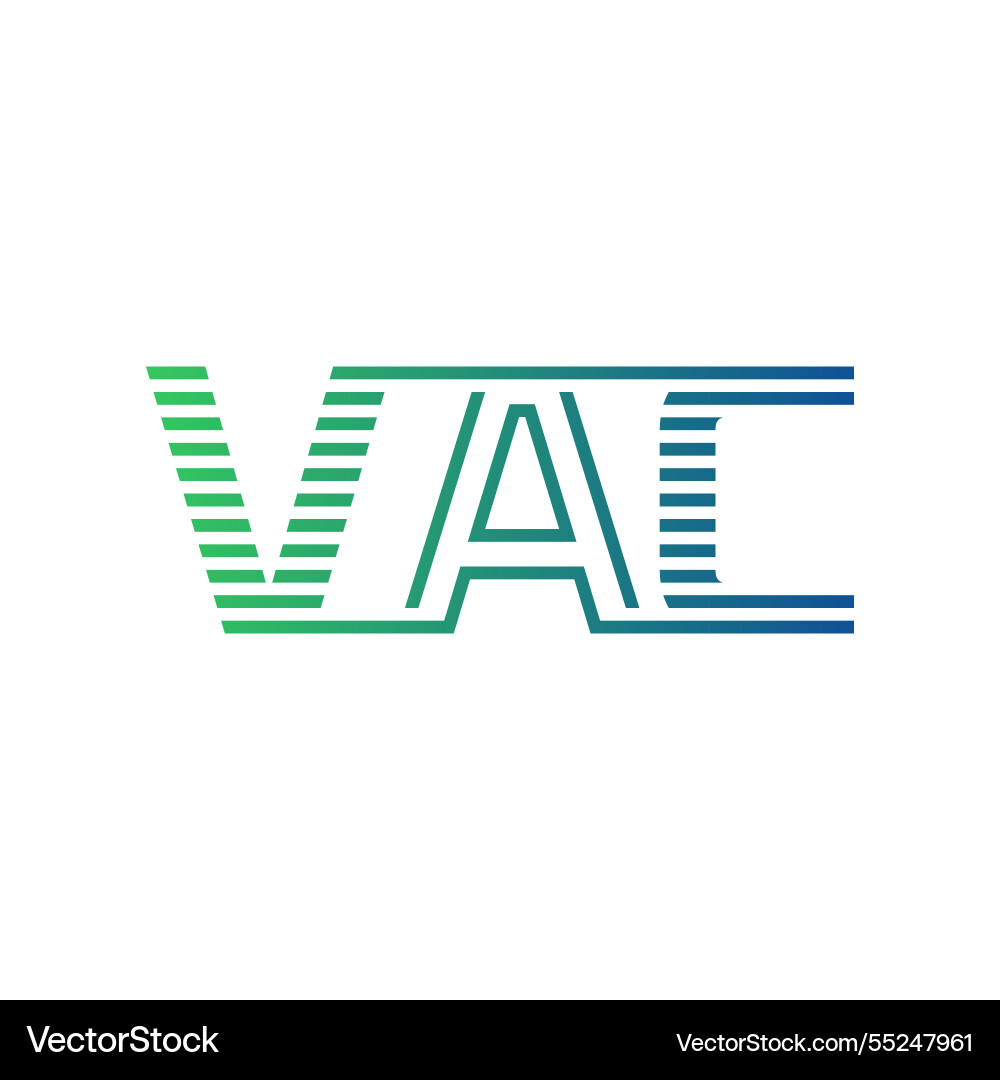 Modern vac logo design letter minimalist Vector Image