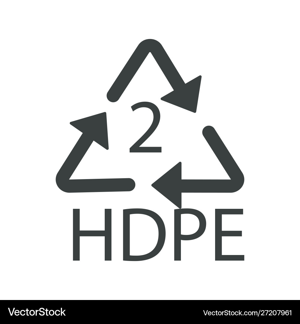 Recycling symbol plastic hdpe 2 recyclability Vector Image