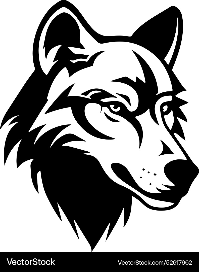 Black and white wolf Royalty Free Vector Image