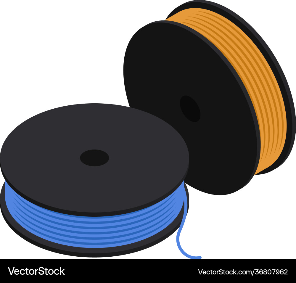 Bobbin 3d print composition Royalty Free Vector Image