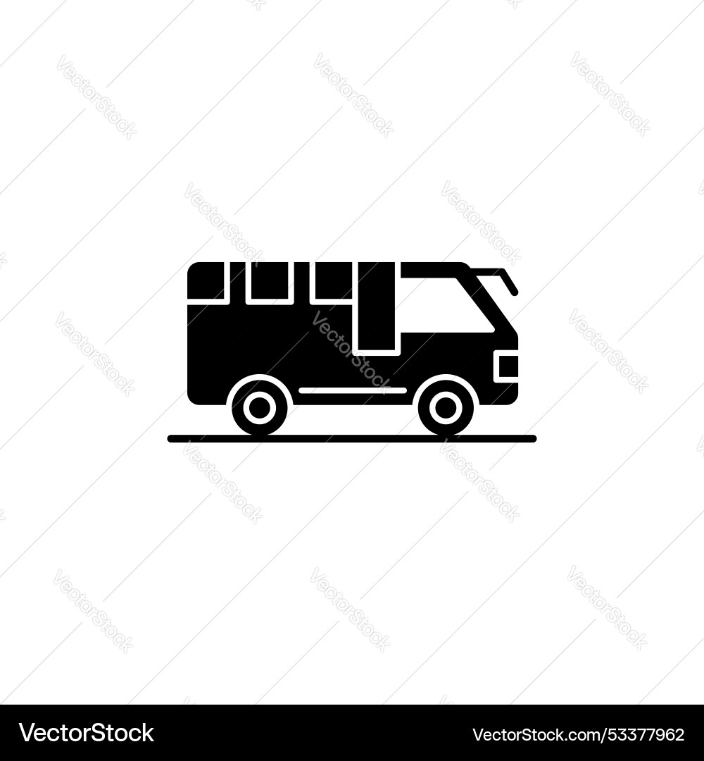 Bus coach icon set shuttle side symbol Royalty Free Vector
