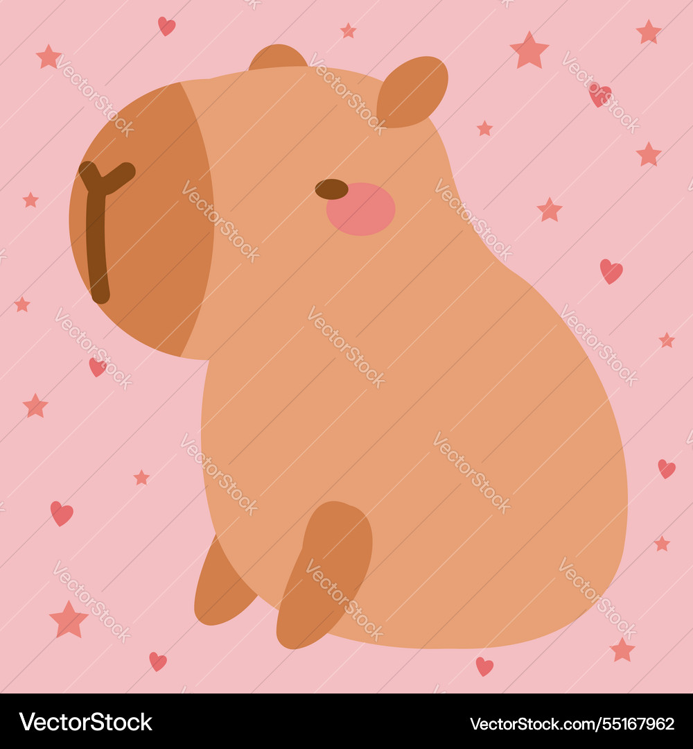 Capybara cartoon characters pattern Royalty Free Vector