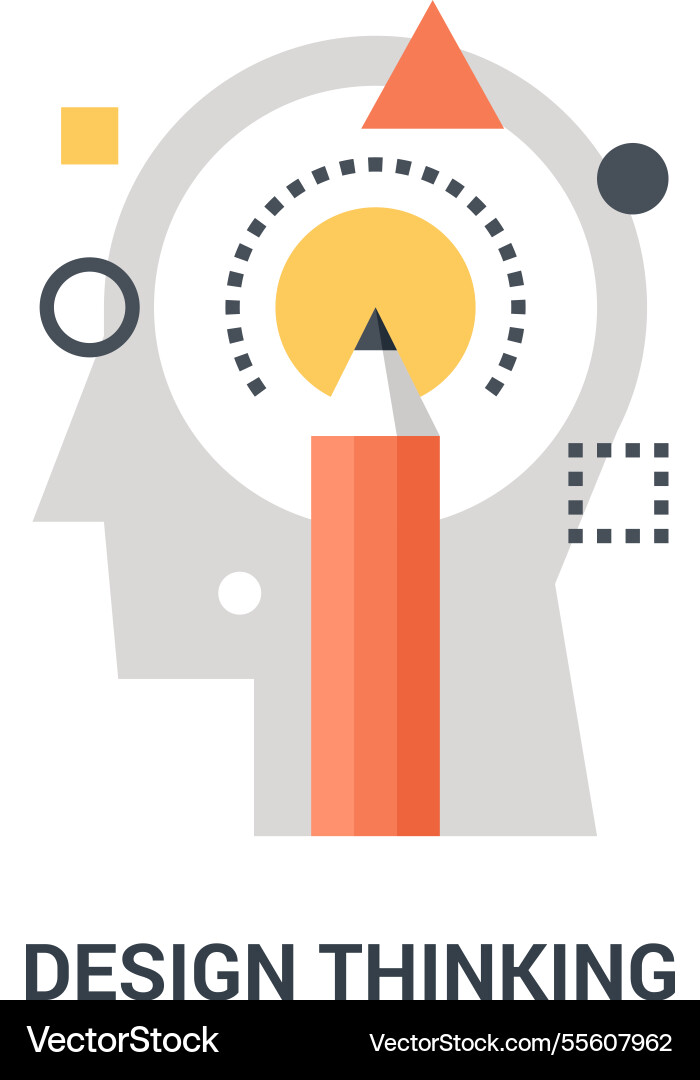 Design thinking icon concept Royalty Free Vector Image