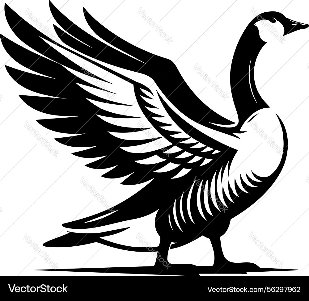 Goose Silhouette Honking Royalty Free Vector Image