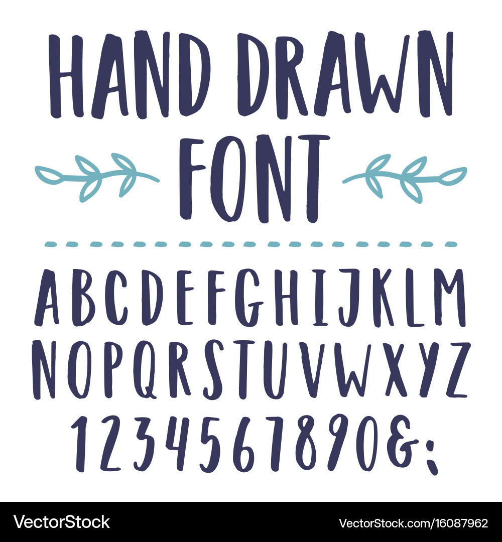 Hand drawn font Royalty Free Vector Image - VectorStock