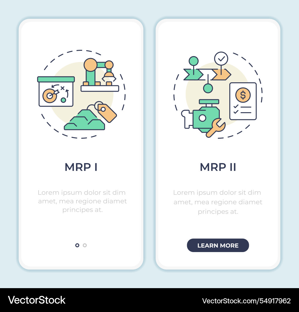 Mrp onboarding mobile app screen Royalty Free Vector Image