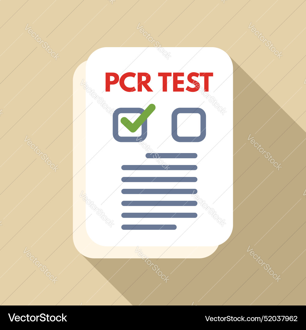 Pcr test resulting positive with checkmark Vector Image