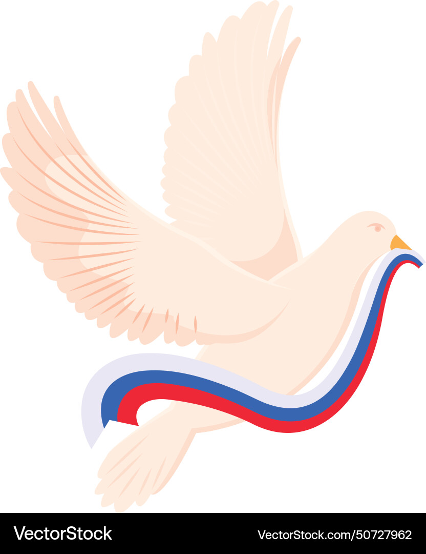 Peace dove character with flag Royalty Free Vector Image