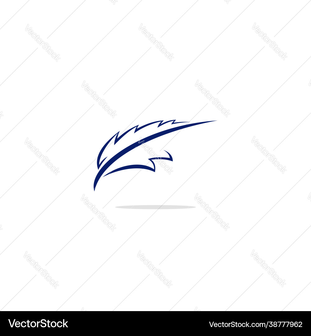 Quill pen writing logo Royalty Free Vector Image