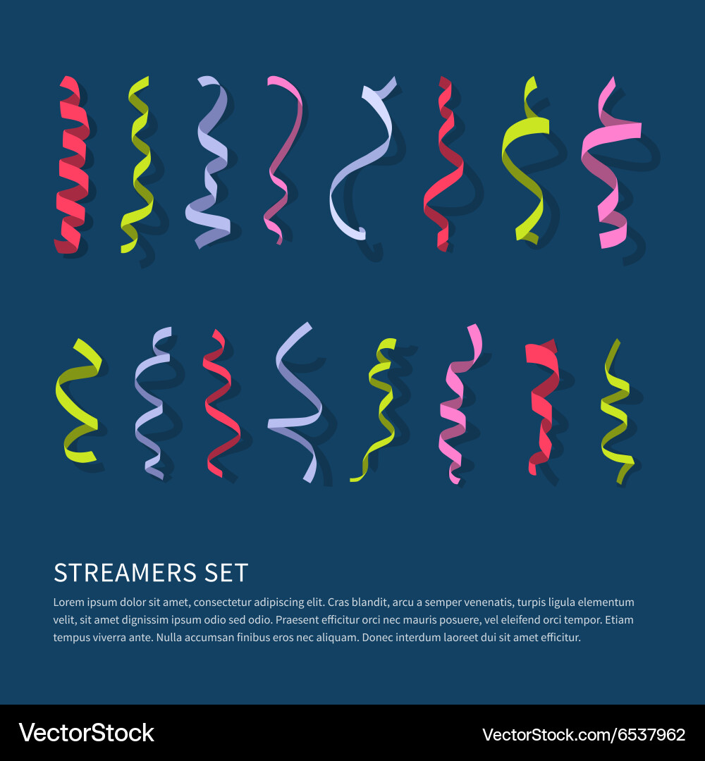 Set of flat streamers Royalty Free Vector Image