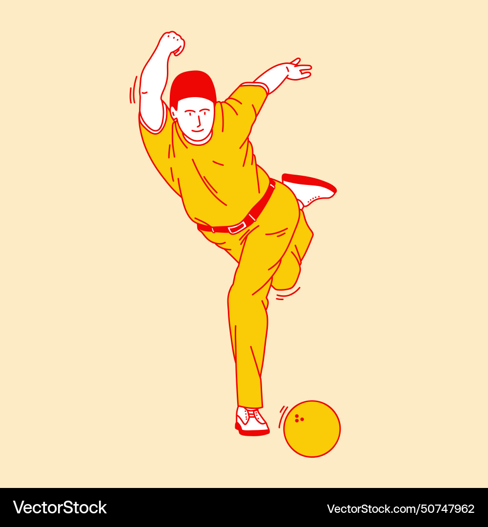 Simple cartoon of playing bowling 2 Royalty Free Vector