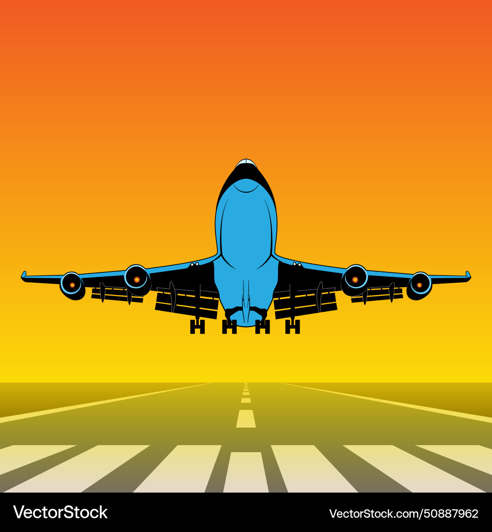 Takeoff of a passenger plane Royalty Free Vector Image