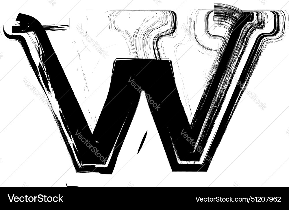 Textured font with an eroded rough letterpress Vector Image