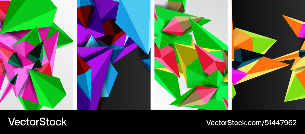 Triangle abstract concepts poster set Royalty Free Vector