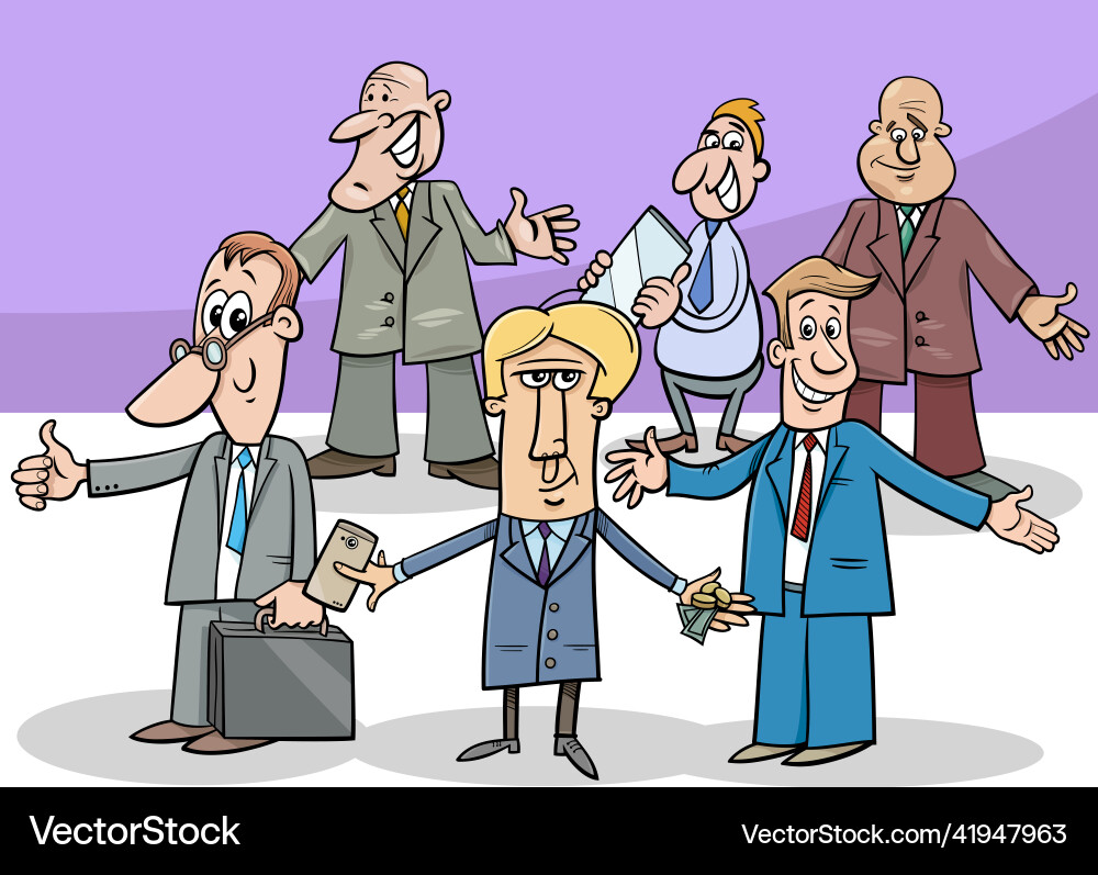 Cartoon businessmen and managers characters group Vector Image